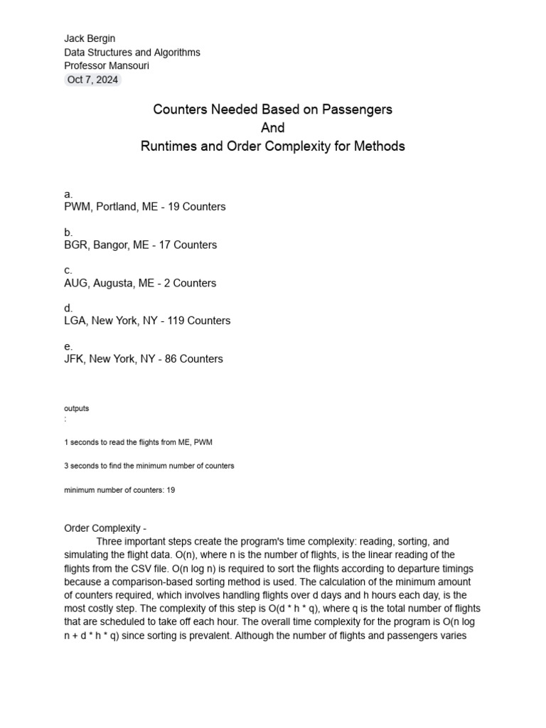 DSA Lab 4 - Airport Counters | PDF