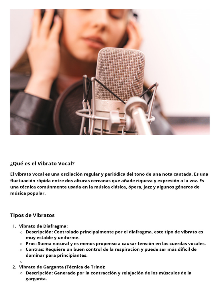 ¿Qué Es El Vibrato Vocal | PDF | Musicología