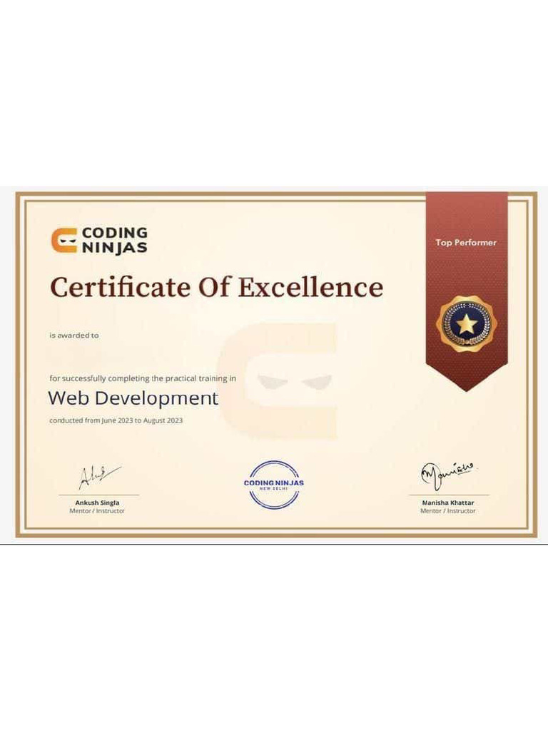 Code Ninza Certificate | PDF
