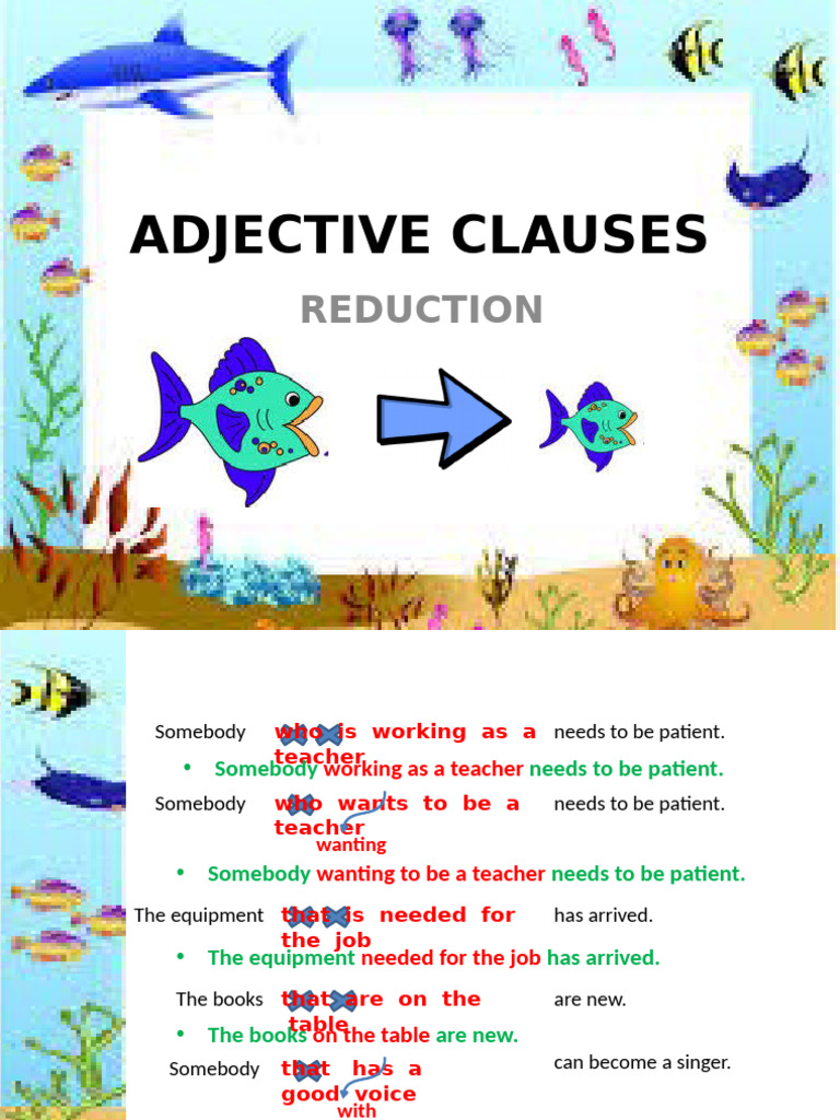 Reduction - Adjective Clauses | PDF