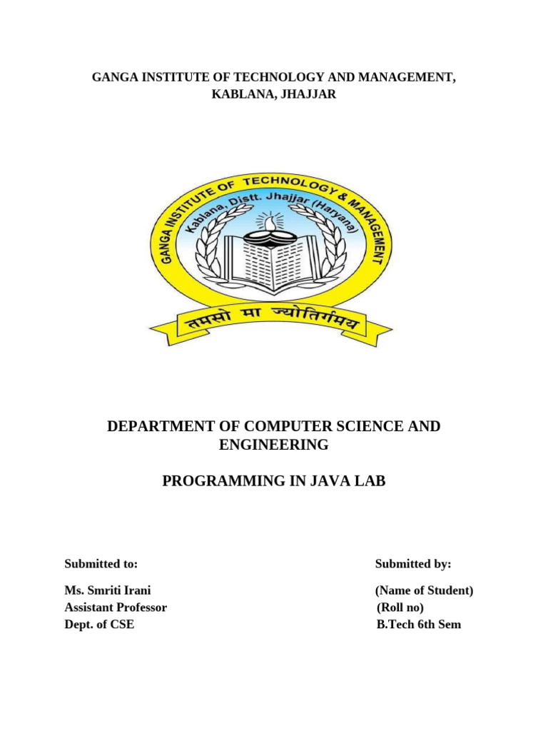 Java Programming Lab Exercises | PDF