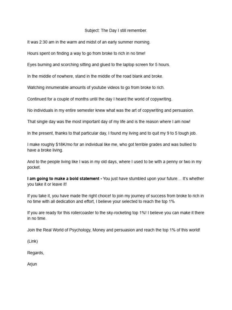 Sales Copy Sample | PDF