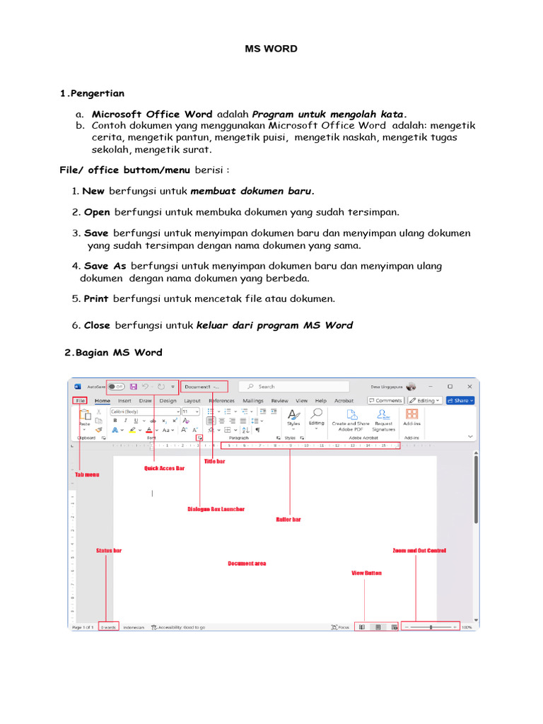 Panduan Lengkap MS Word untuk Pemula | PDF