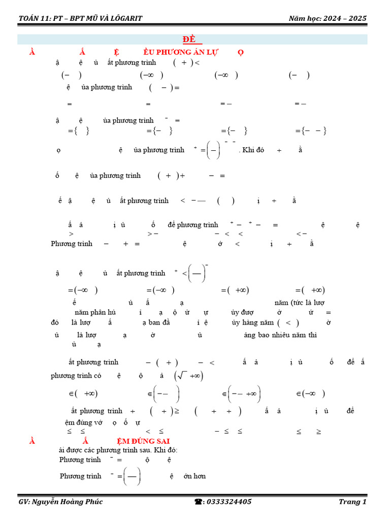 BT PT-BPT Mũ Và Lôgarit | PDF