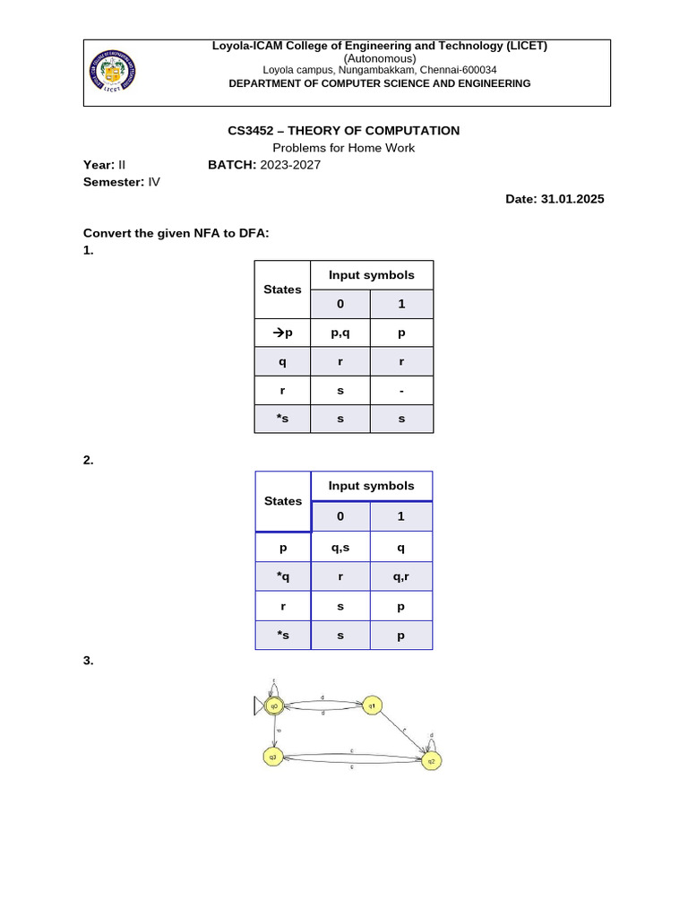 Theory of Computation Homework | PDF