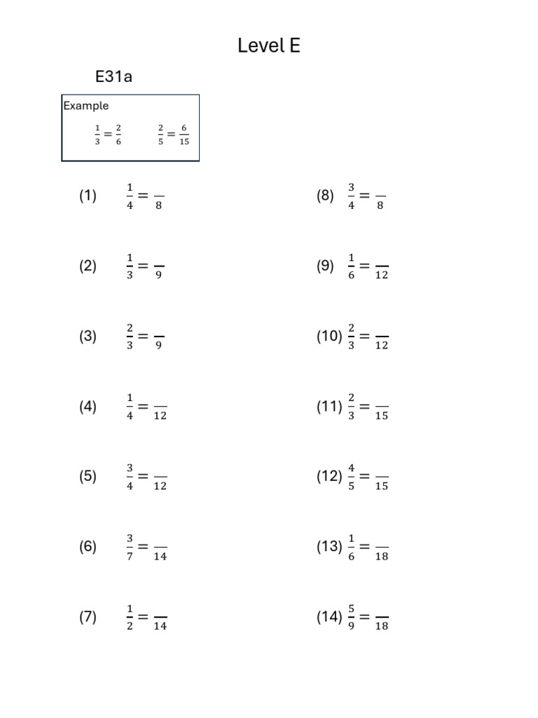 Level E Worksheets | PDF