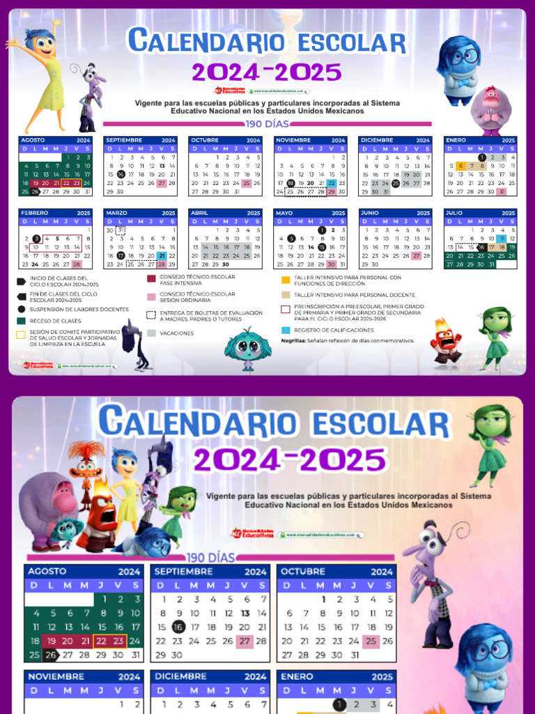 Calendario Escolar 2024-2025 México | PDF