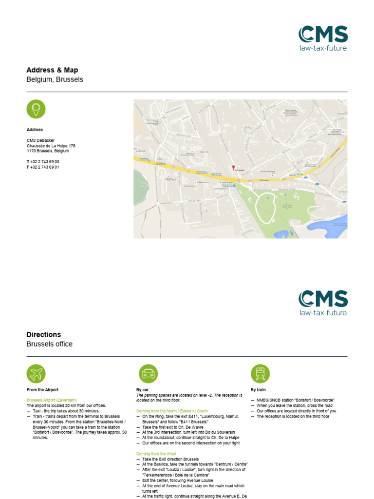 Brussels English Directions | PDF | Brussels