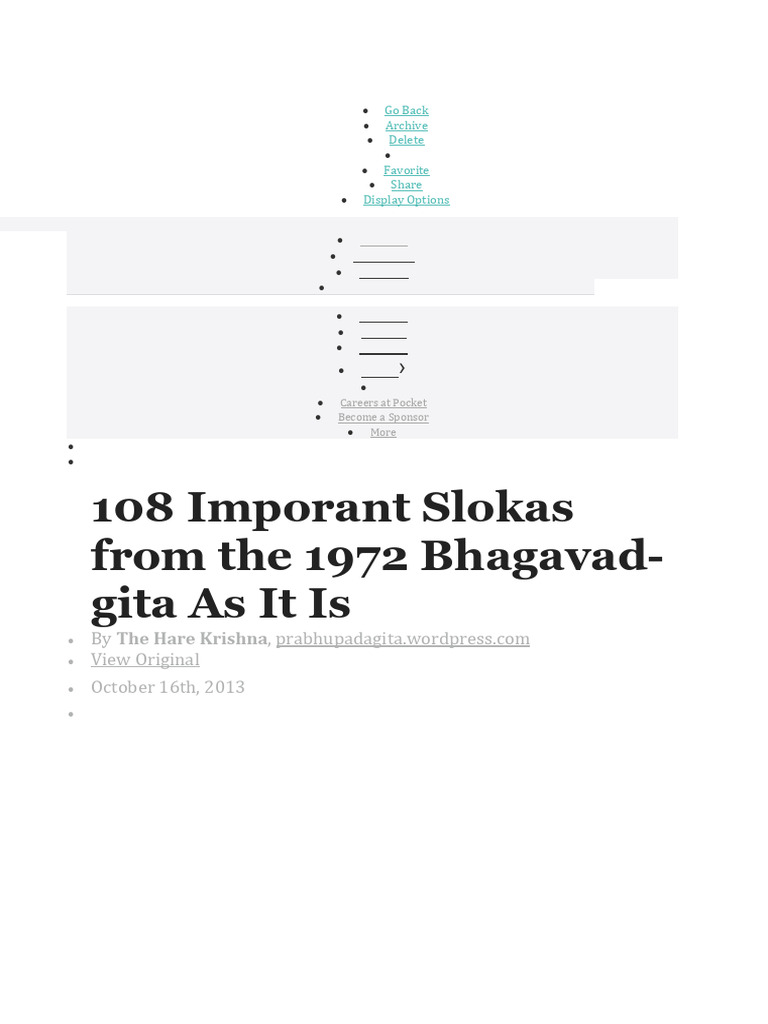 108 Imporant Slokas from the 1972 Bhagavad | PDF | Indian Philosophy ...