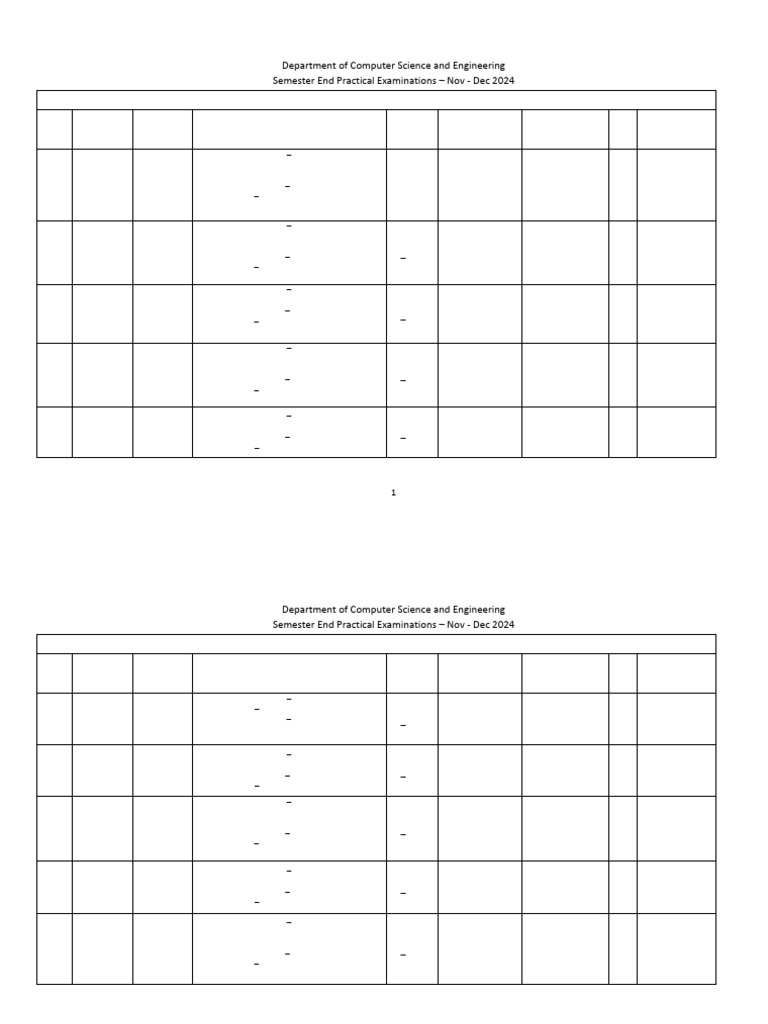 LICET CSE Practical Exam Schedule | PDF | Information Technology | Science