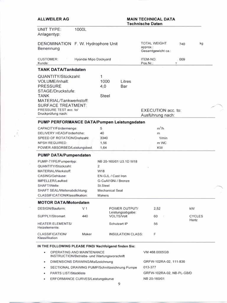 F.W. Hydrophore Unit0001 | PDF