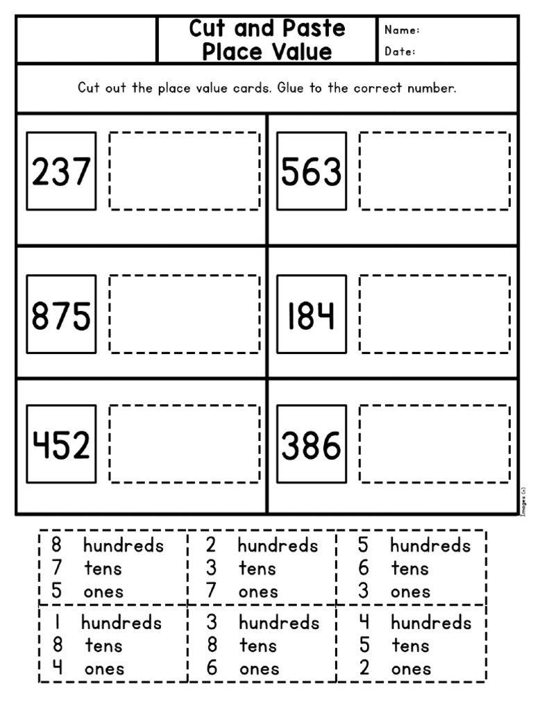 L3 Cut and Paste Place Value Hundreds | PDF