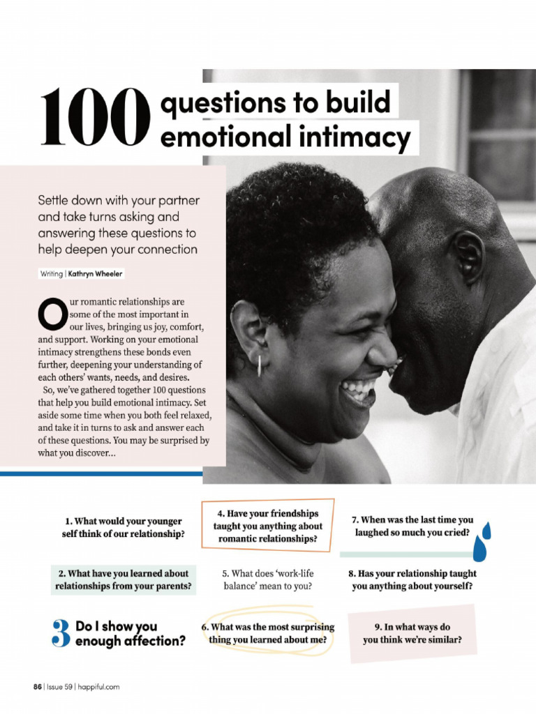 Article: 100 Questions To Build Emotional Intimacy | PDF