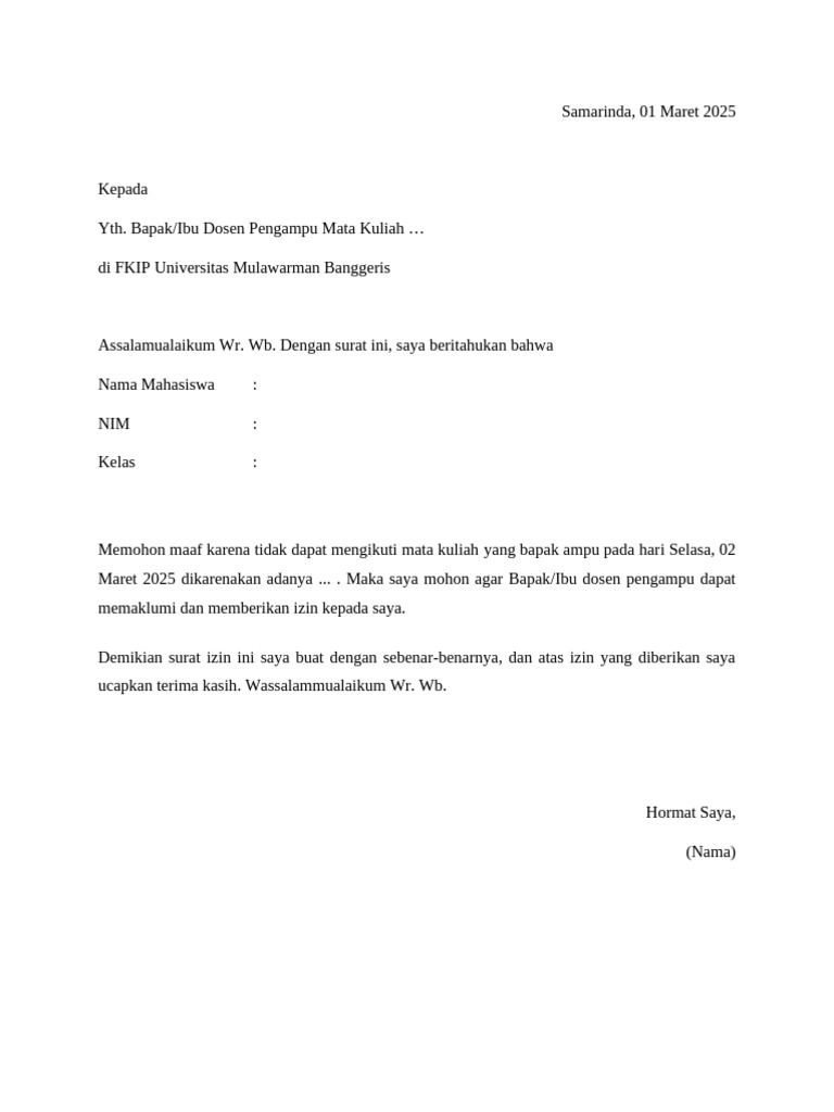 Format Surat Izin c24 | PDF