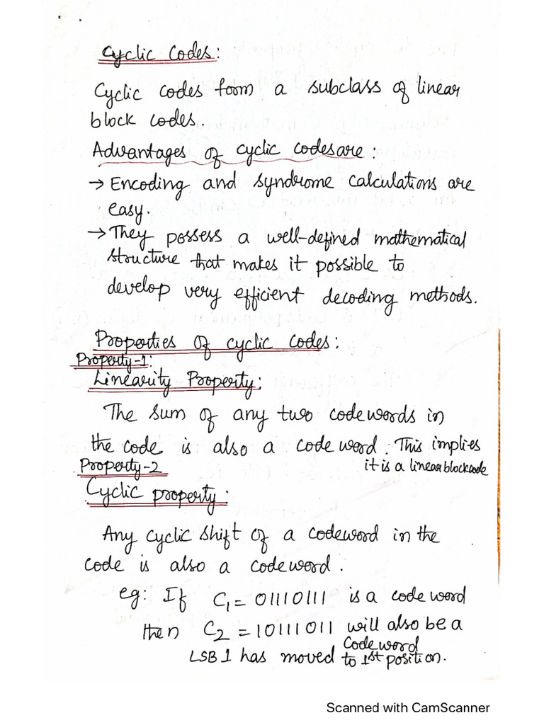 Cyclic Codes-1 | PDF