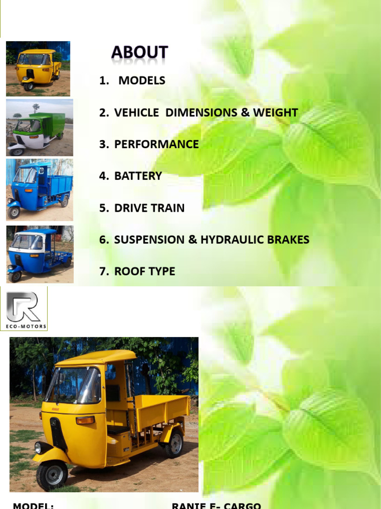 RANIE E CART TECHNICAL SPECFICATIONS - AutoGuru | PDF