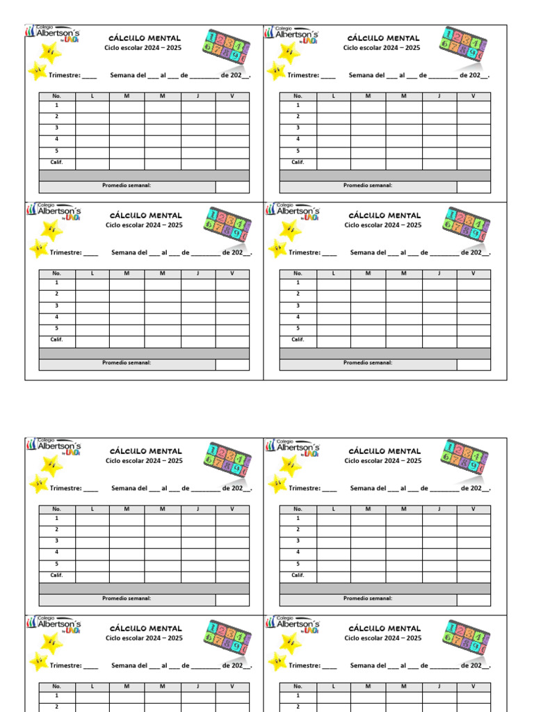 CÁLCULO MENTAL Formato | PDF