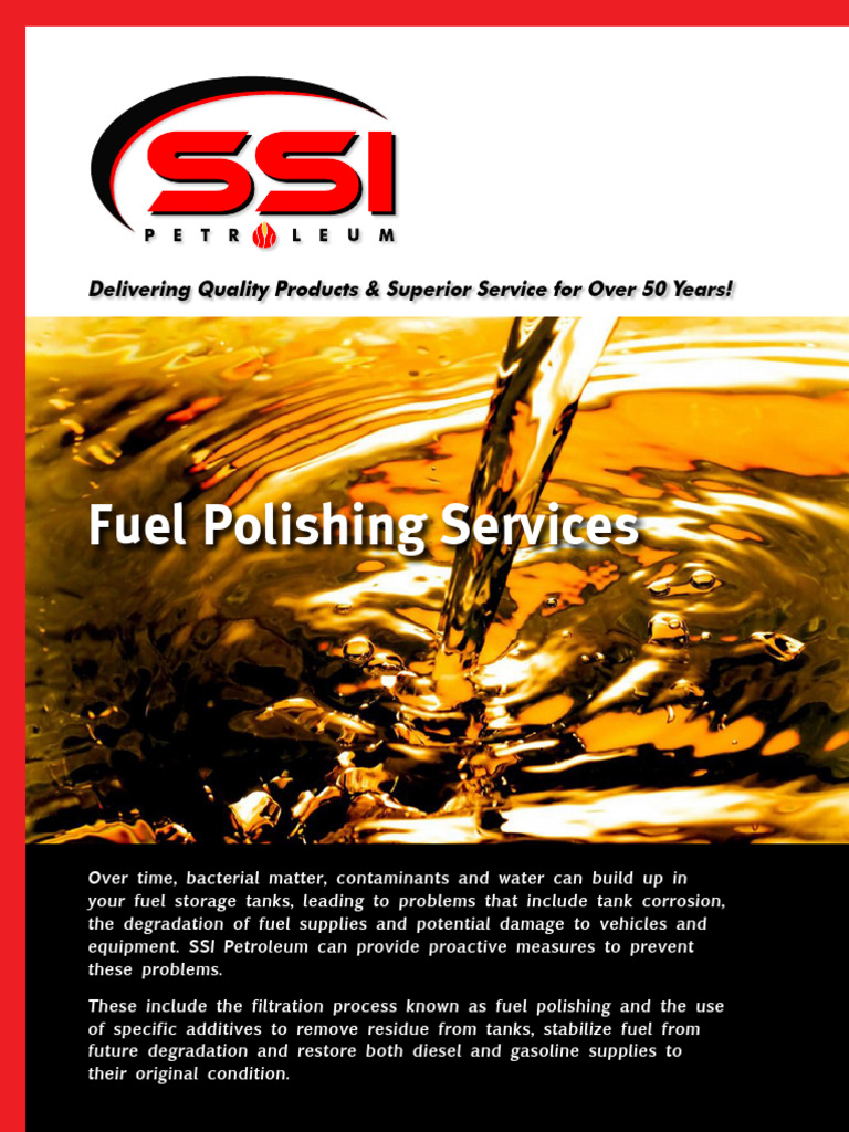 SSI Fuel Polishing Brochure | PDF | Gasoline | Filtration
