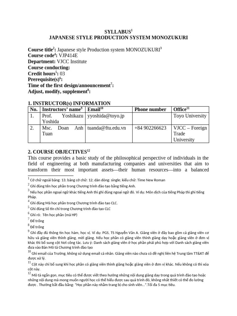 Syllabus-of-Monozukuri-2022 | PDF