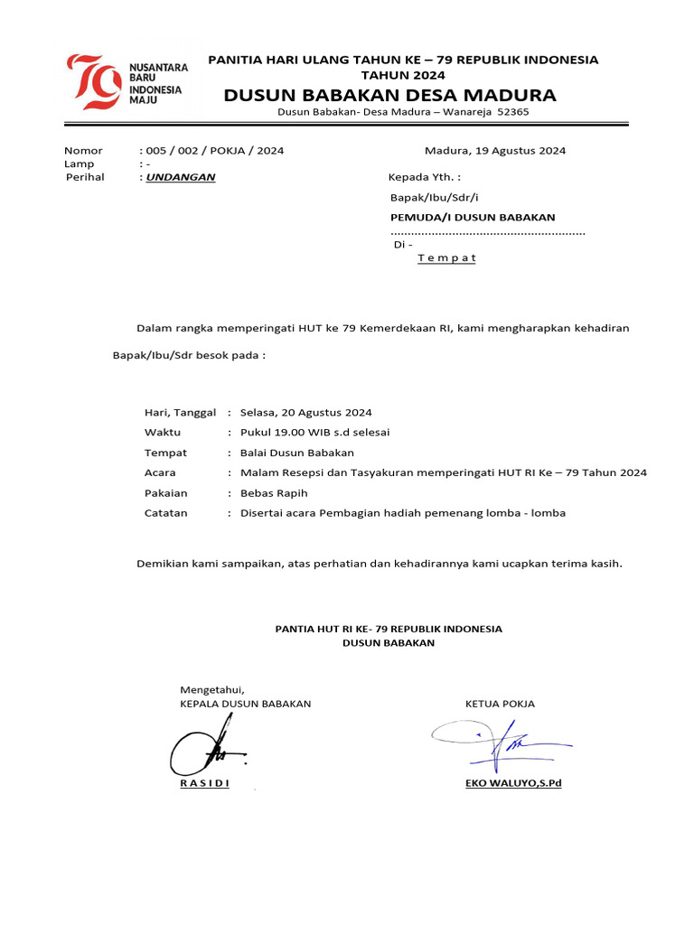 Undangan Resepsi For Pemuda | PDF