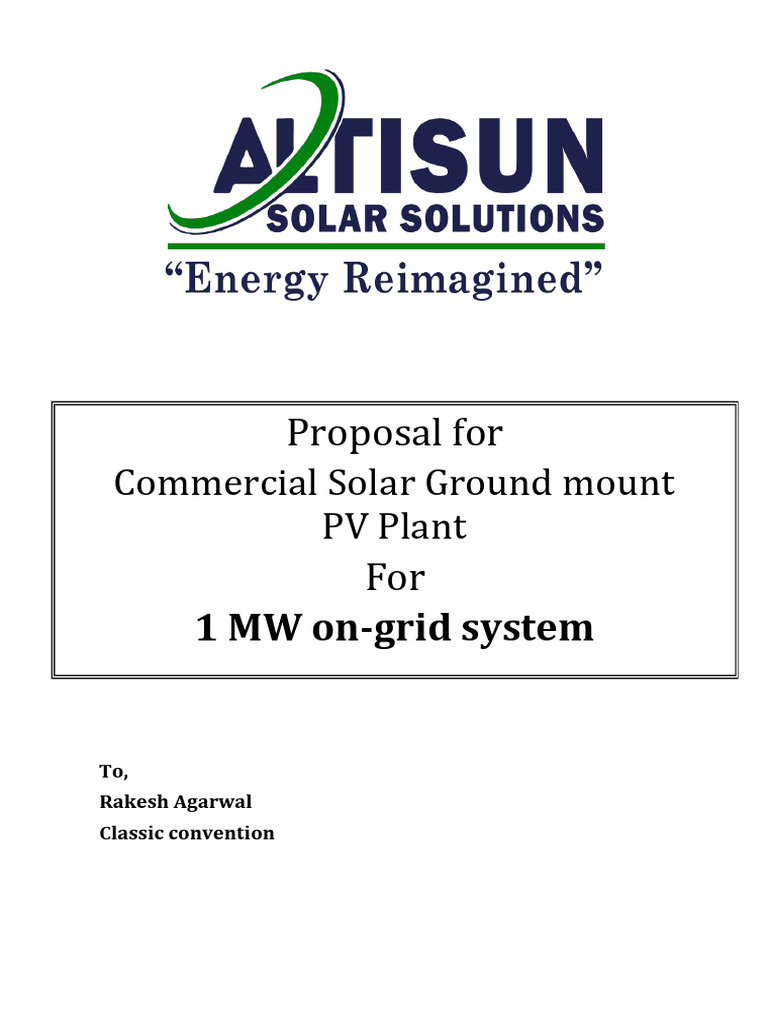 1 MW Quotation For Solar Power | PDF | Photovoltaics | Photovoltaic System