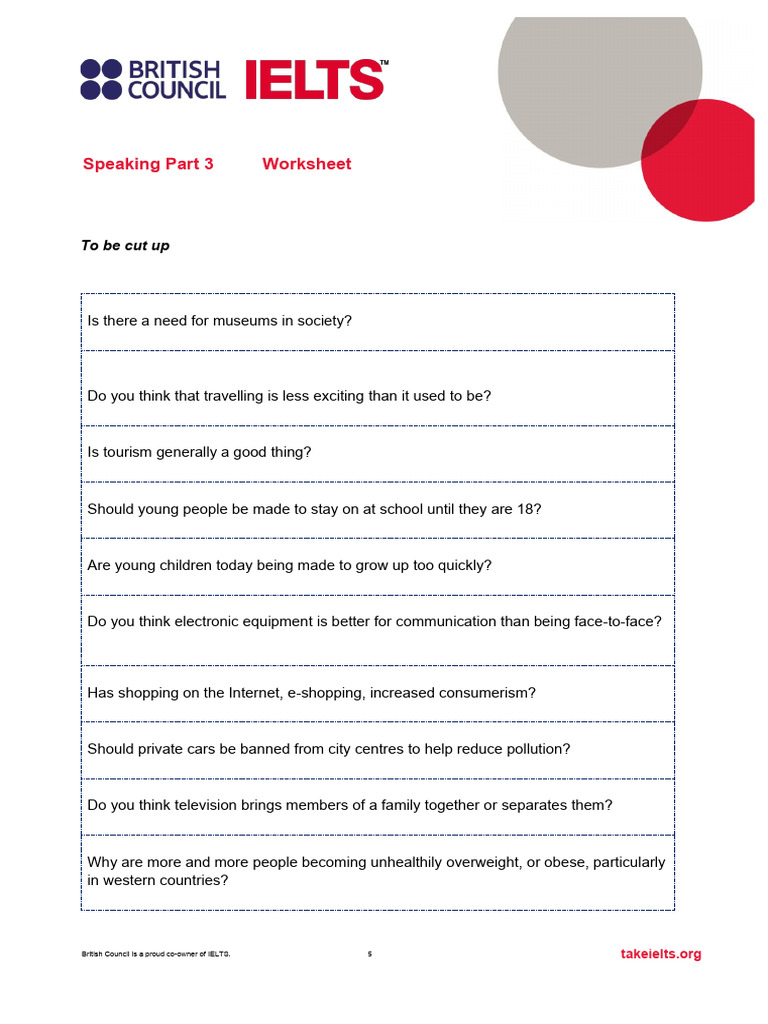 Speaking Part 3 Overview and Practice | PDF