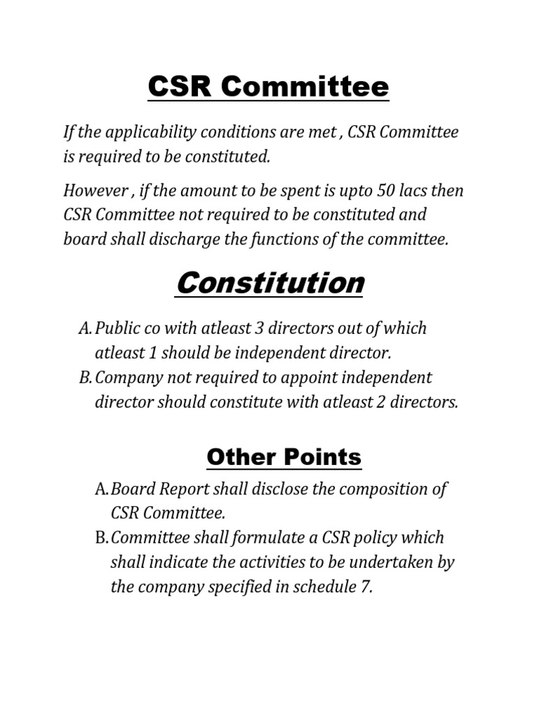 CSR Committee | PDF