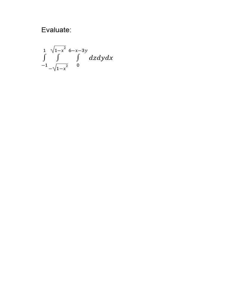 Triple Integrals Assignment | PDF