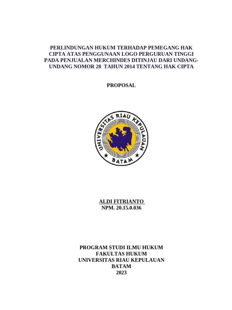 Proposal Aldi Fitrianto | PDF