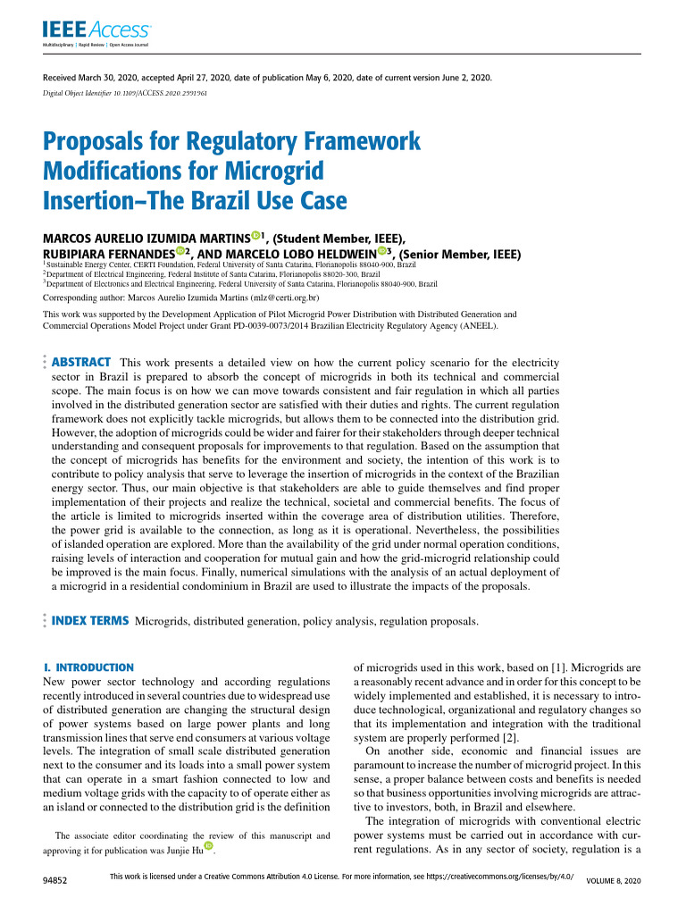 Proposals For Regulatory Framework Modifications For Microgrid ...
