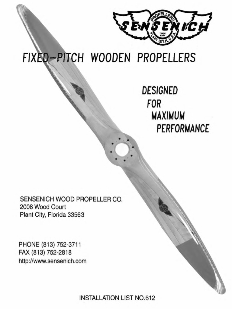 Application Guides Certified Wood Aircraft Propeller Application Guide ...