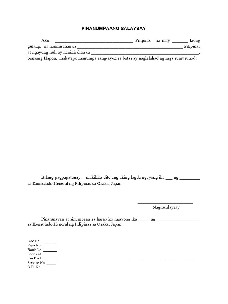 Pinanumpaang Salaysay | PDF
