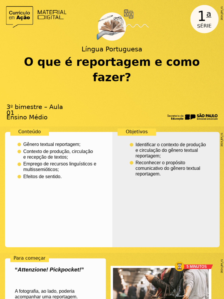 Aula 1 - O Que É Reportagem e Como Fazer | PDF | Jornalismo | Infográficos
