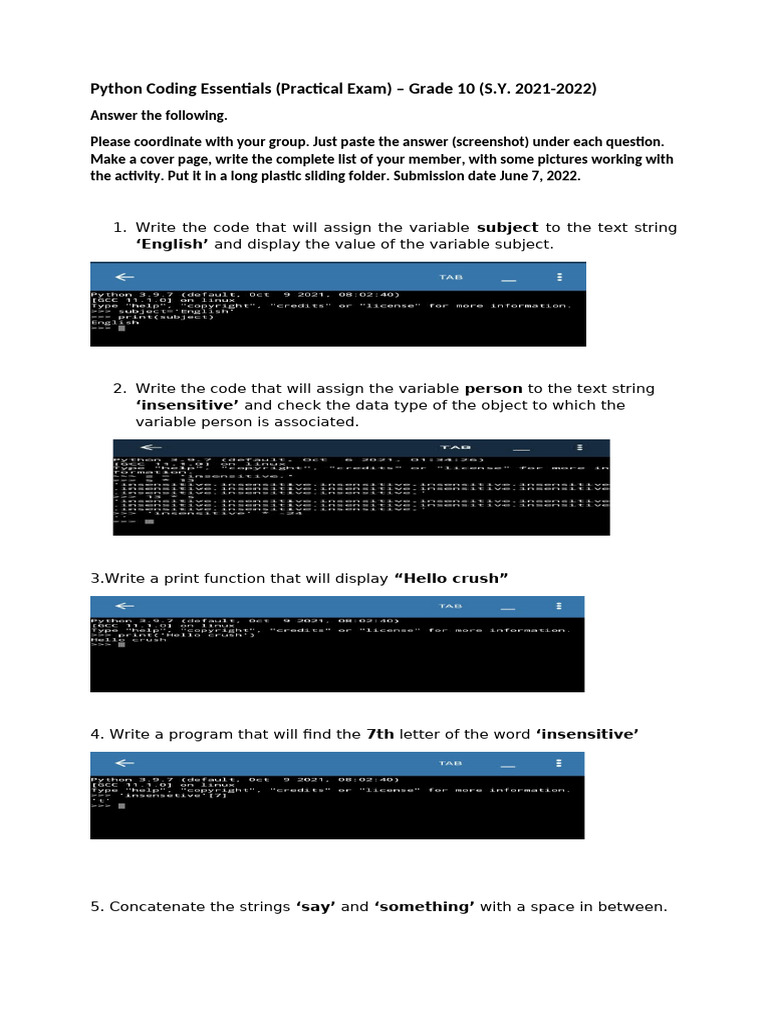 Practical 2022 | PDF
