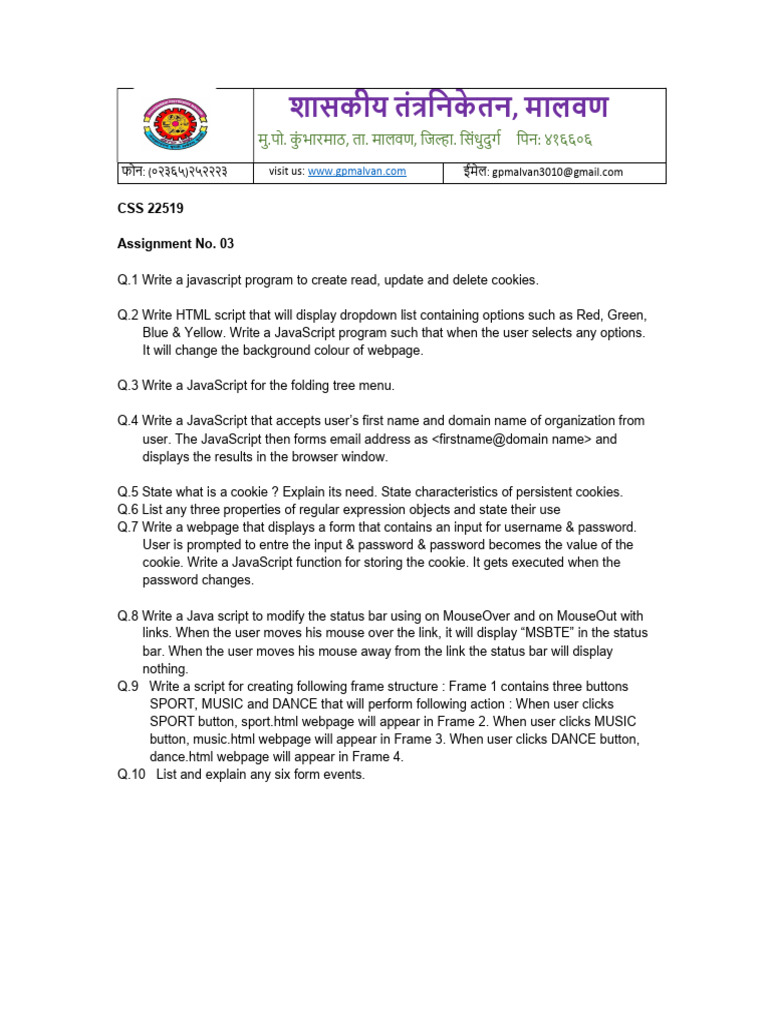 Assignments No 3 4 CSS | PDF | World Wide Web | Internet & Web