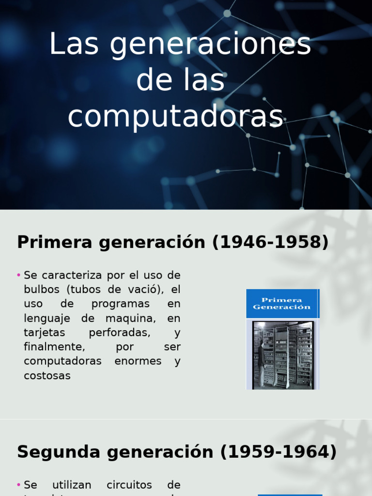 Las Generaciones de Las Computadoras | PDF | Microprocesador | Circuito integrado
