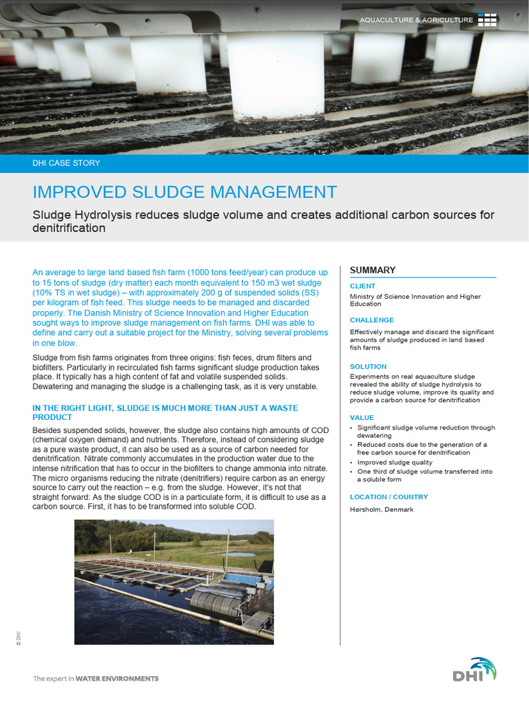 Improved Sludge Management in Land-Based Aquaculture - DHI Case Story ...