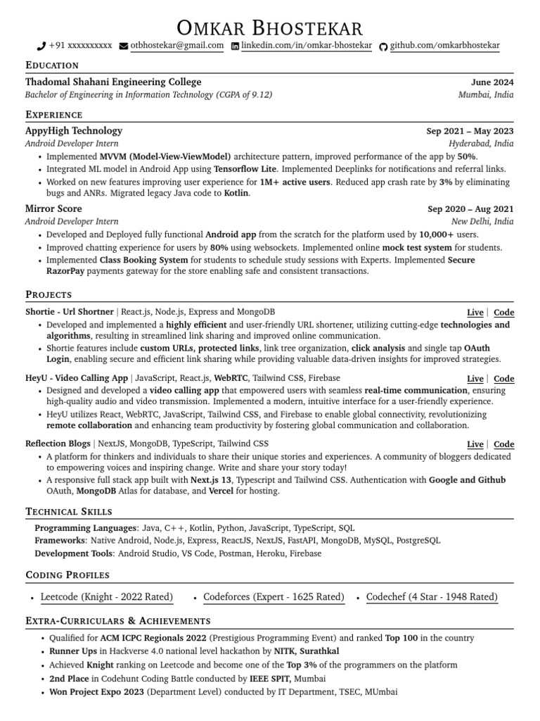 Omkar's_Resume_Linkedin | PDF | Information Technology | Software Development