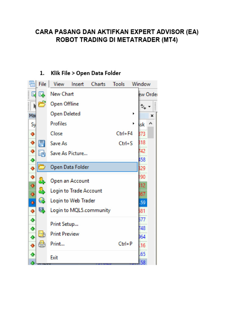 Cara pasang EA di Metatrader 4 | PDF