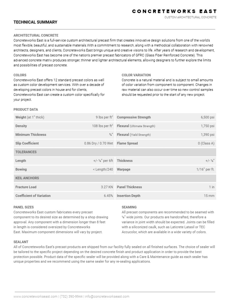 Technical Summary 1 | PDF | Concrete | Precast Concrete