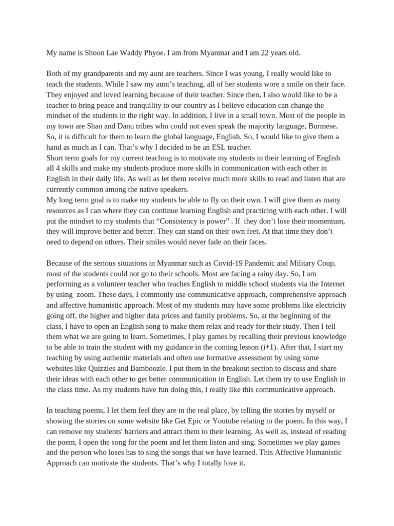 Teaching Philosophy, Purpose and Style | PDF | Behavior Modification | Communication