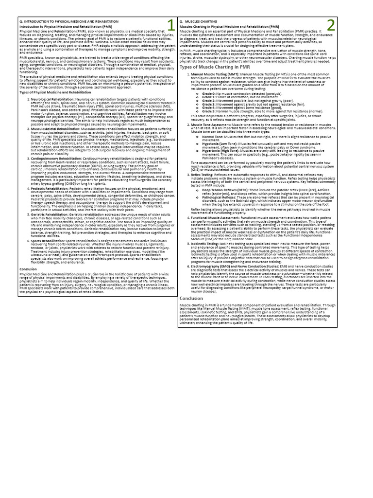 Types of Muscle Charting in PMR | PDF | Physical Therapy | Physical ...