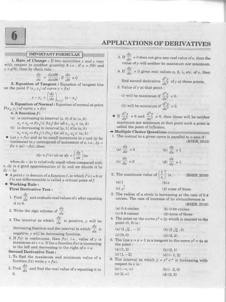 Applications of Derivativesp | PDF