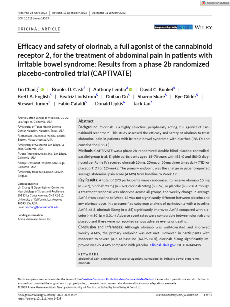 Neurogastroenterology Motil - 2023 - Chang - Efficacy and safety of ...