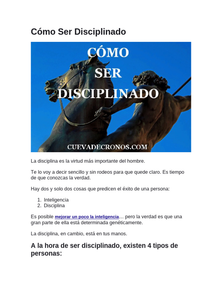 Cómo Ser Disciplinado | PDF | Virtud