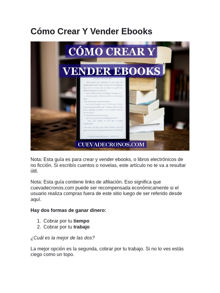 Guía para Crear y Vender Ebooks | PDF | Calabozos y Dragones | Libros