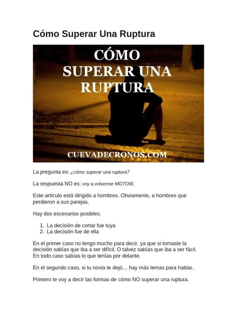 Cómo Superar una Ruptura Efectivamente | PDF