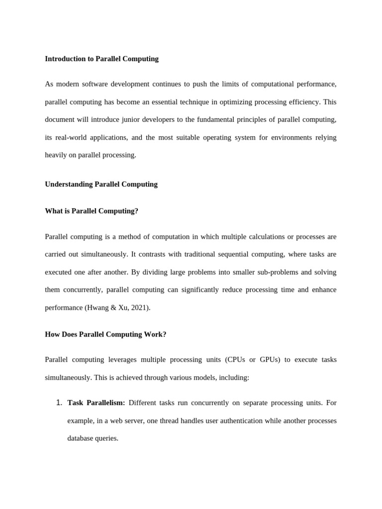 CS 3307 Written Assignment Unit 2 | PDF | Parallel Computing | Computing