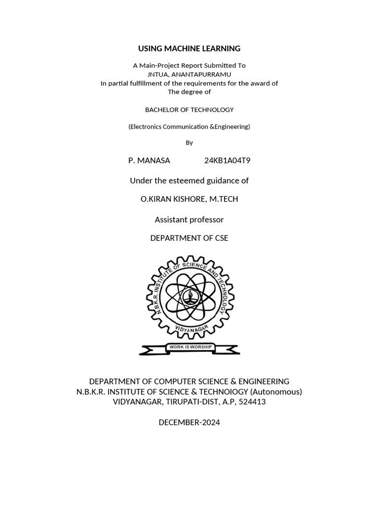 Using Machine Learning | PDF