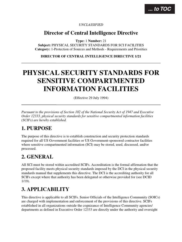 SCIF Requirements.01 | PDF | Classified Information In The United ...
